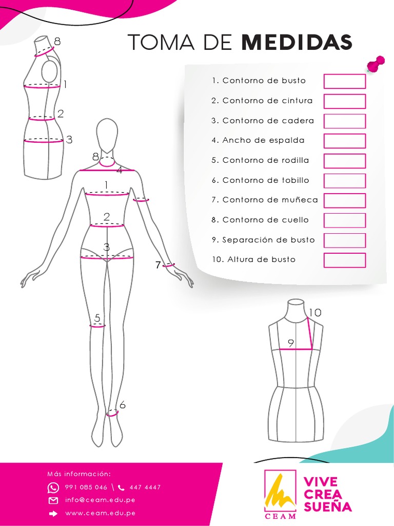 Medidas antropométricas para diseño y confección de ropa | PDF