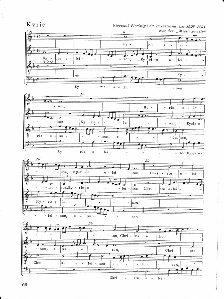 Palestrina-Kyrie (Missa Brevis) | PDF