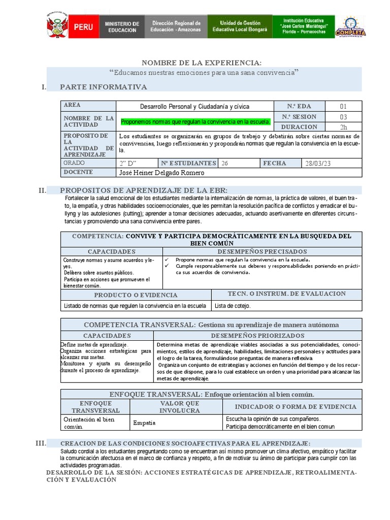 Sesión 5 DPCC 2D Eda 1 | PDF