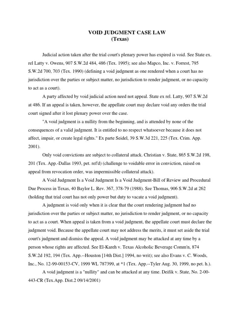 Void Judgment Case Law | PDF