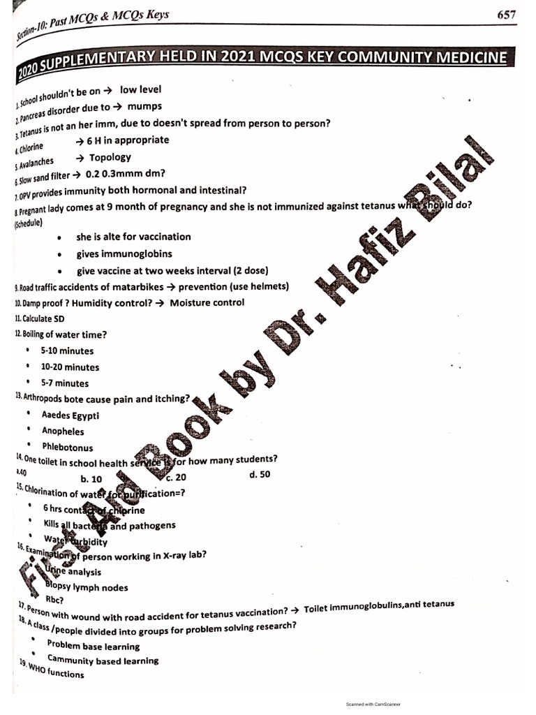 CM Past UHS MCQS Keys by DR Hafiz Bilal PDF | PDF