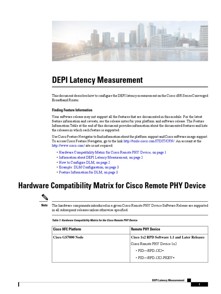 Depi Latency Measurement PDF | PDF