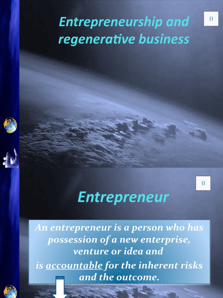 Lesson 6 Entrepreneurship and Regenerative Business | PDF | Entrepreneurship | Economies
