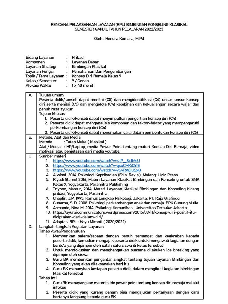 RPL BK SMP Contoh PDF | PDF | Karier & Perkembangan