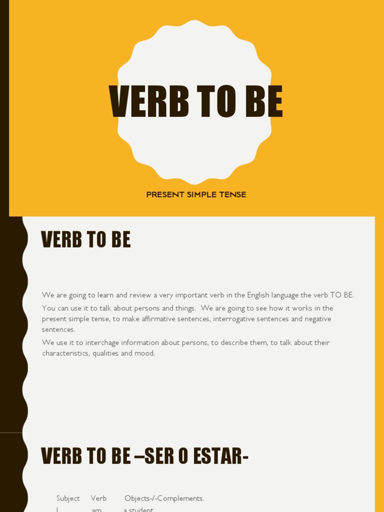 Verb To Be PDF | PDF