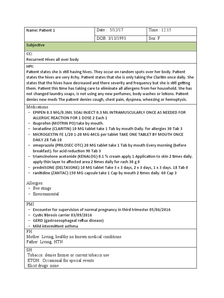 SOAP Note 1 | PDF