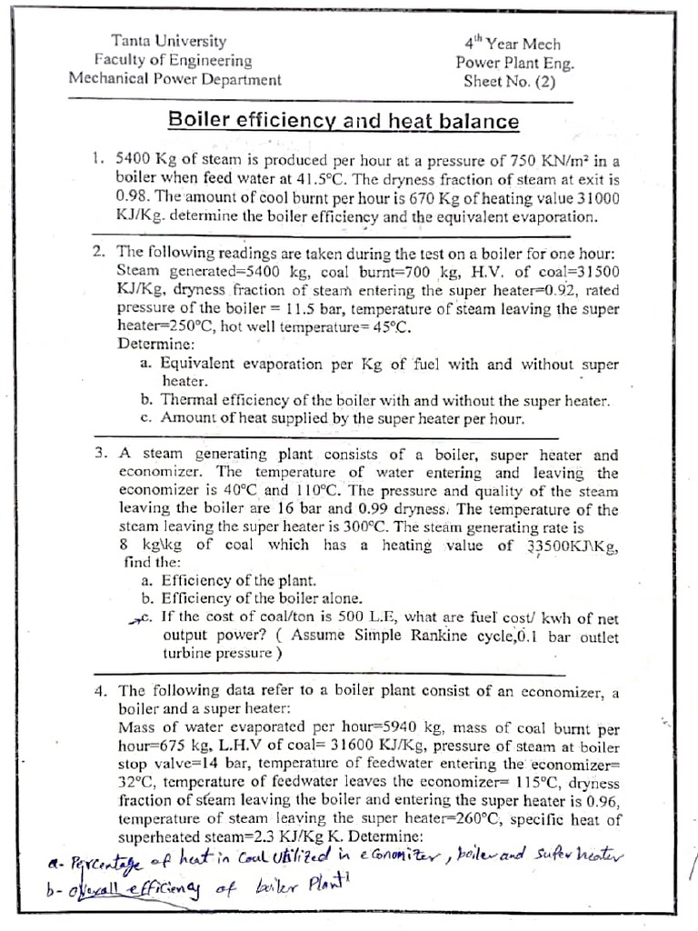 Sheet.2 Boilers PDF | PDF