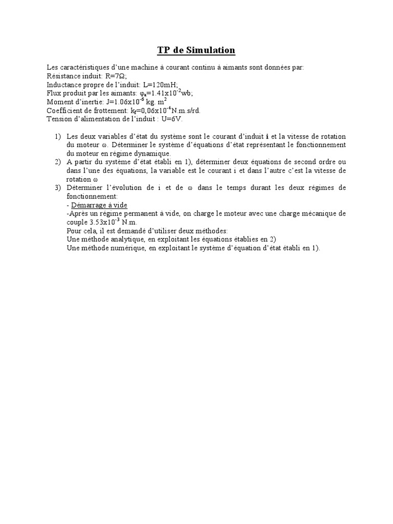 TP de Simulation | PDF