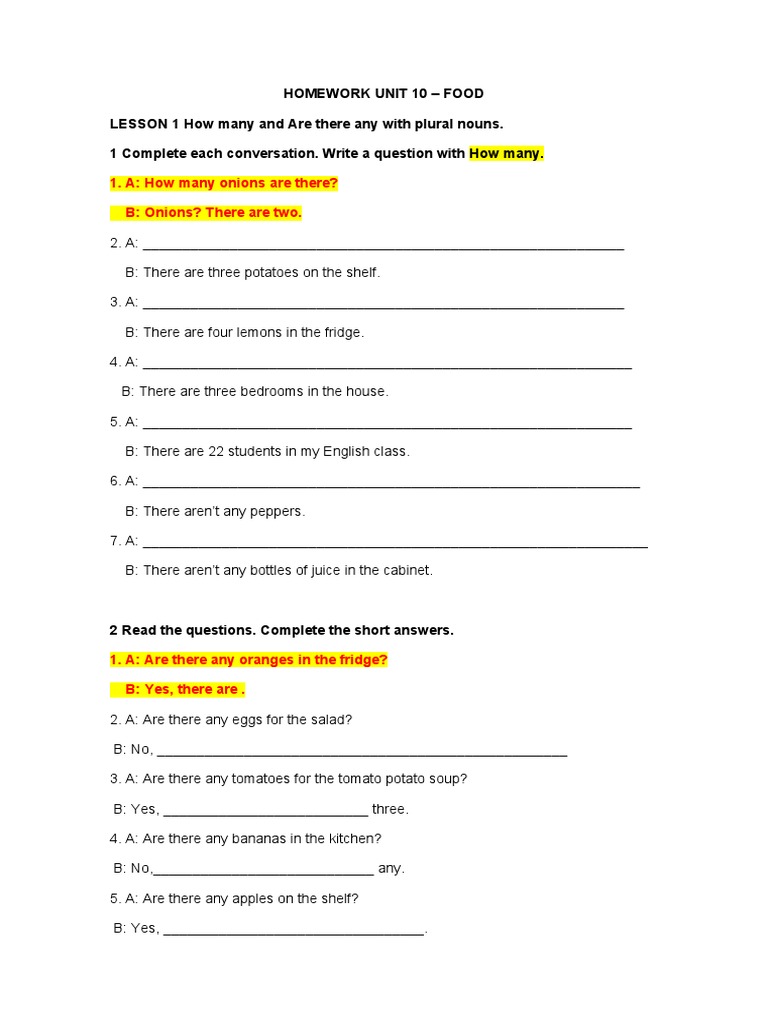 HOMEWORK UNIT 10 Part 2 | PDF