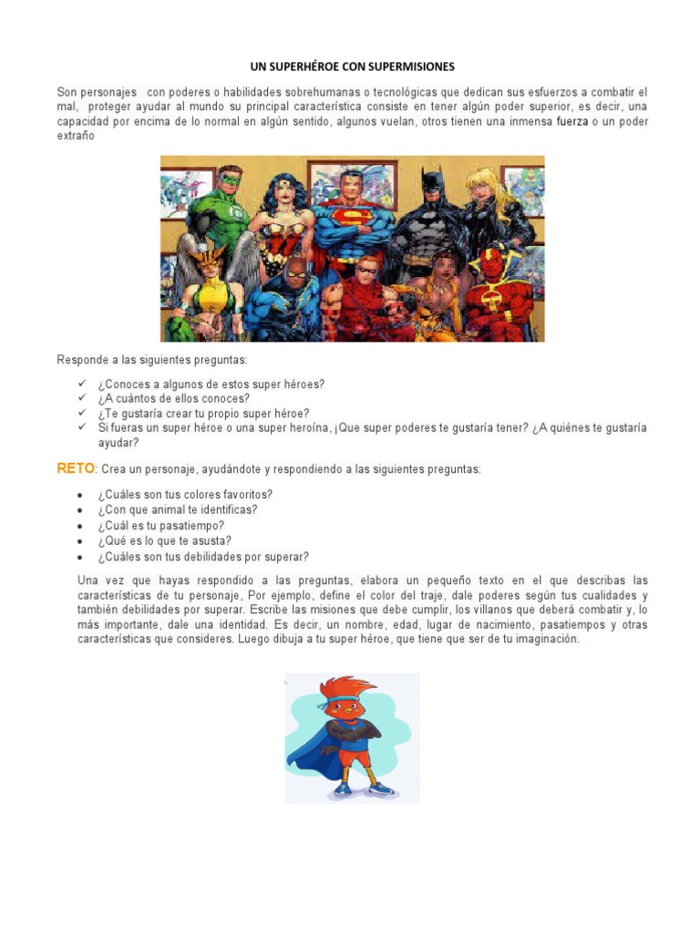 Crea tu propio superhéroe | PDF
