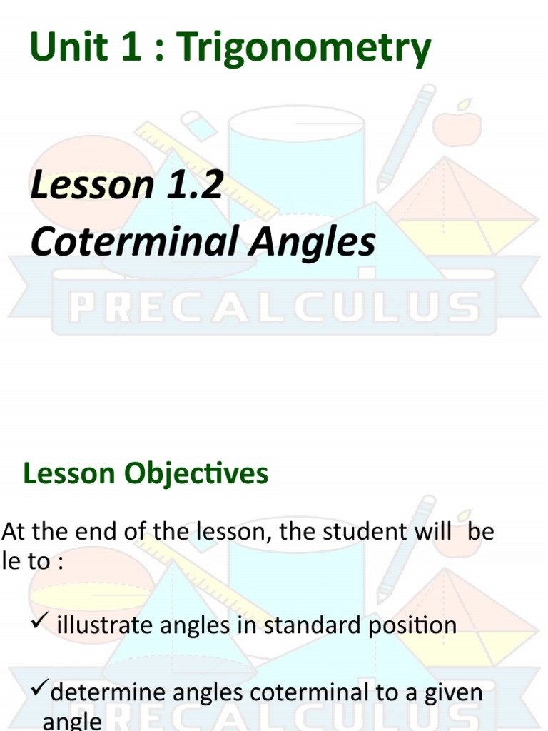 Lesson 1.2-Coterminal-Angles | PDF