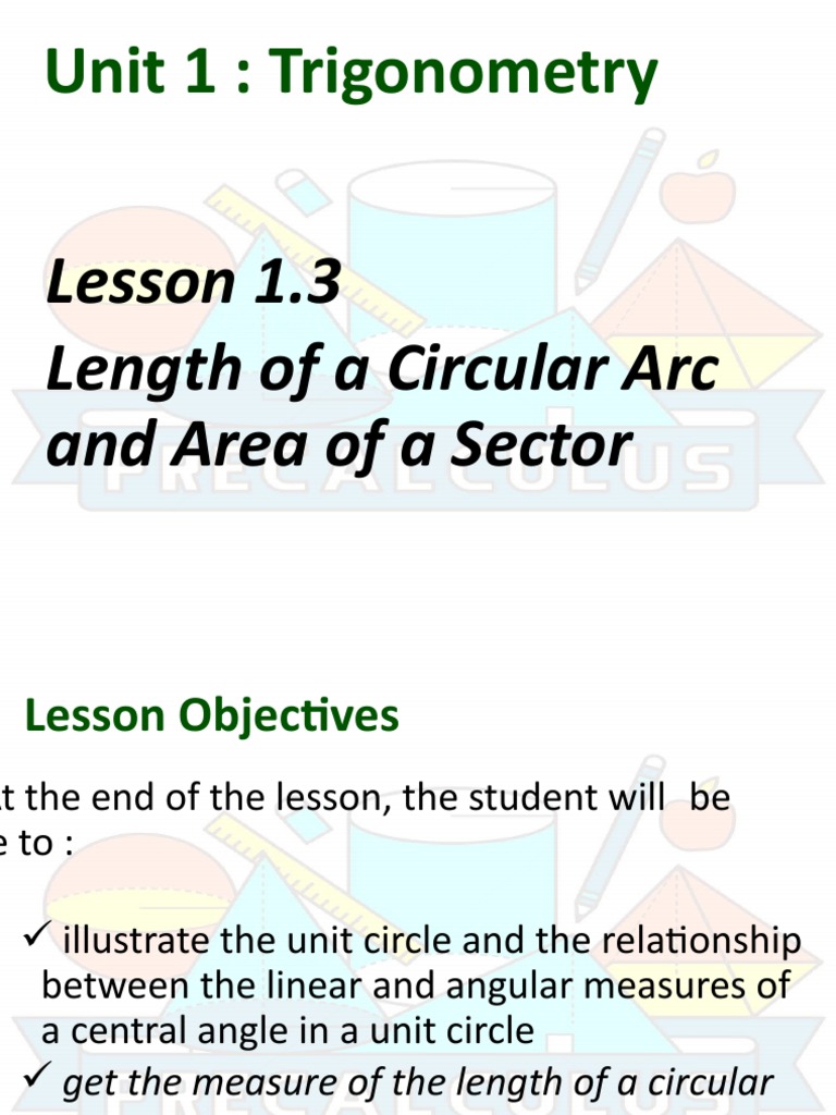 Arc Length and Sector Area in Circles | PDF | Science & Mathematics