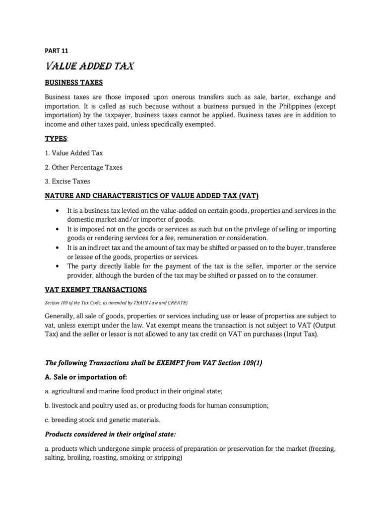 VAT - CPA Reviewer in Taxation - Enrico D. Tabag PDF | PDF