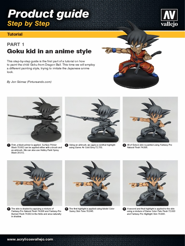 Vallejo Stepbystep Goku Kid in Anime Style Part1 EN PDF | PDF