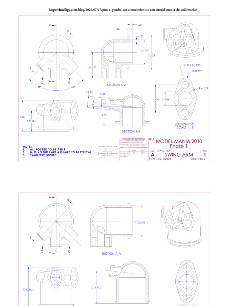 Piezas Model Mania Solidworks | PDF