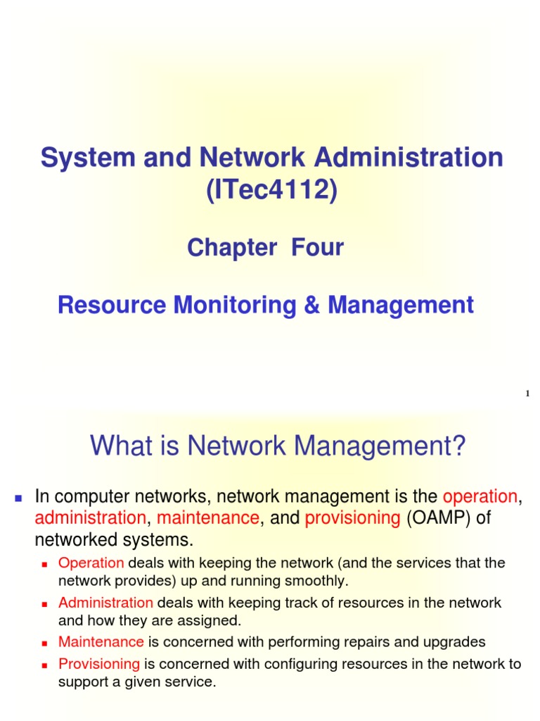 Chapter - Four - Resource - Monitoring & Management PDF | PDF | Secure Shell | Computer Network