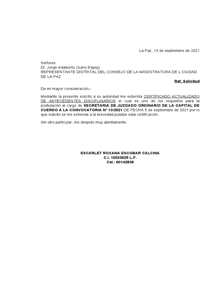 Carta Consejo | PDF