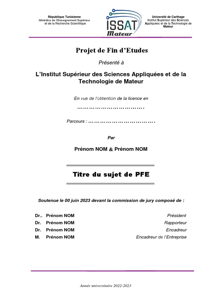 Page de Garde PFE PDF | PDF