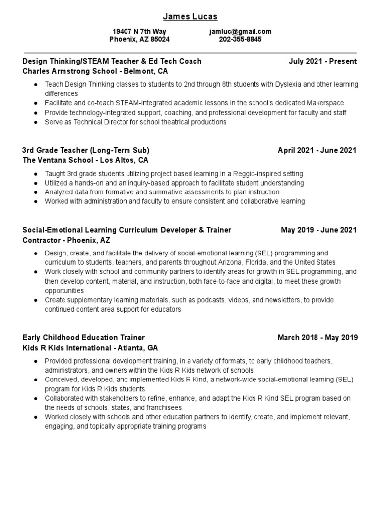 James Lucas Resume 1 | PDF