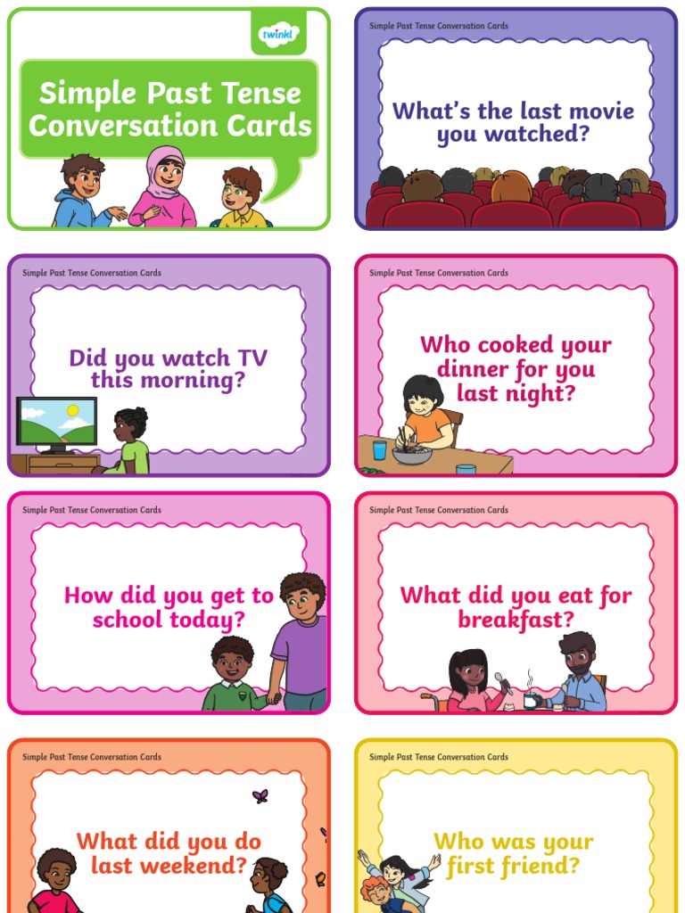 ESL Past Simple Conversation Cards.pdf | PDF