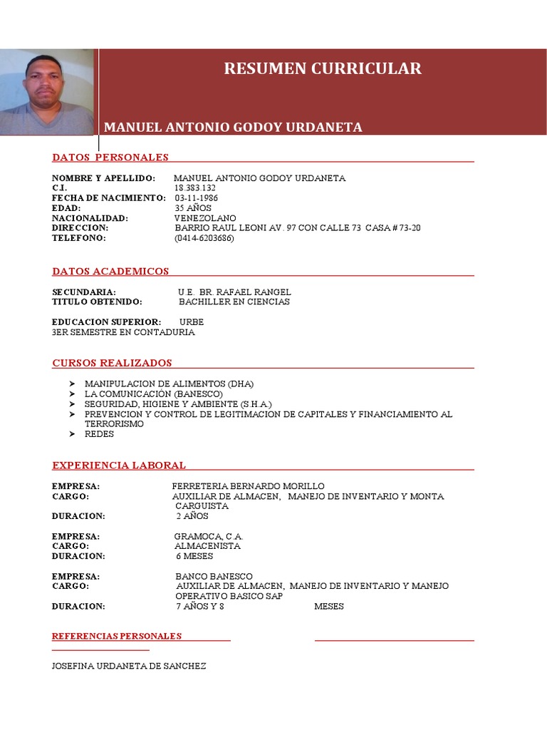 RESUMEN CURRICULAR | PDF