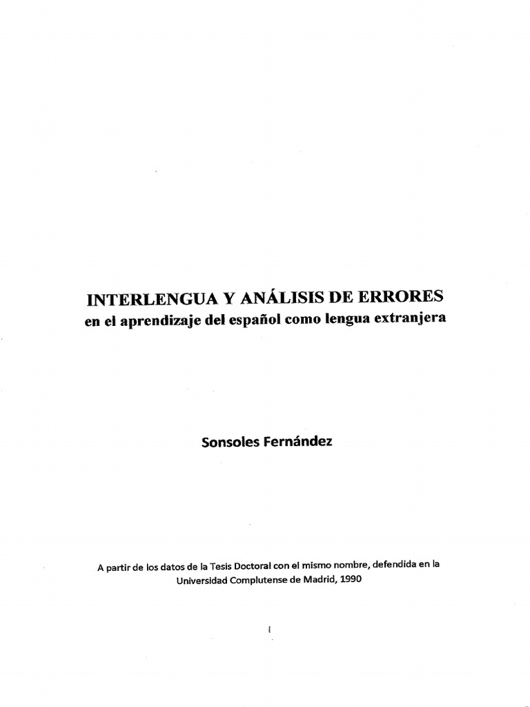 Interlengua y Analisis de Errores en El | PDF