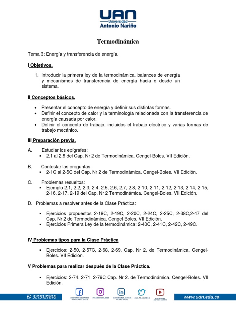 Orientación-Clase Práctica UM3 Termodinámica-KJAA | PDF
