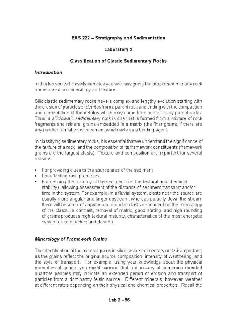 Lab 2 Clastic Rocks PreLab PDF | PDF | Social Science | Technology & Engineering