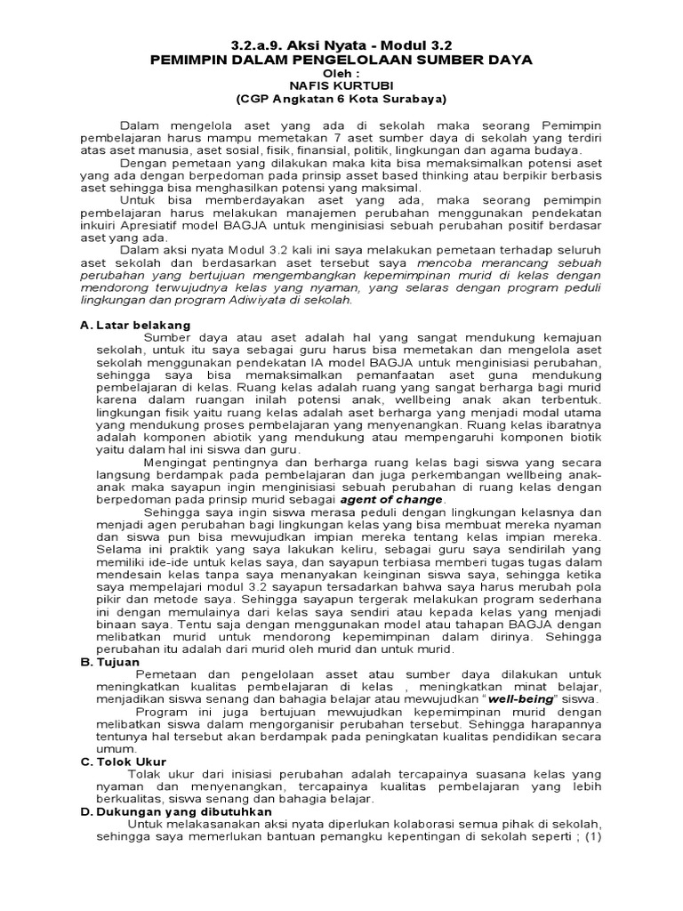 3.2.a.9. Aksi Nyata - Modul 3.2 | PDF