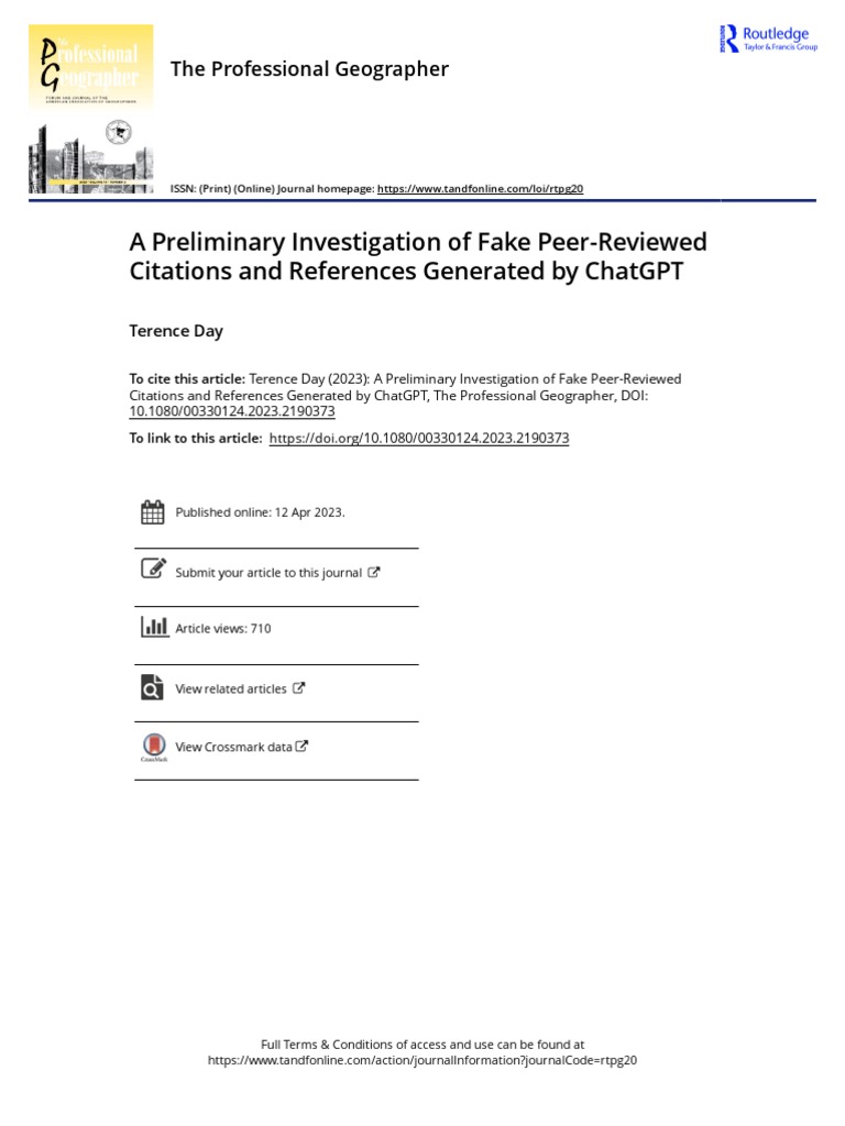 A Preliminary Investigation of Fake Peer Reviewed Citations and ...