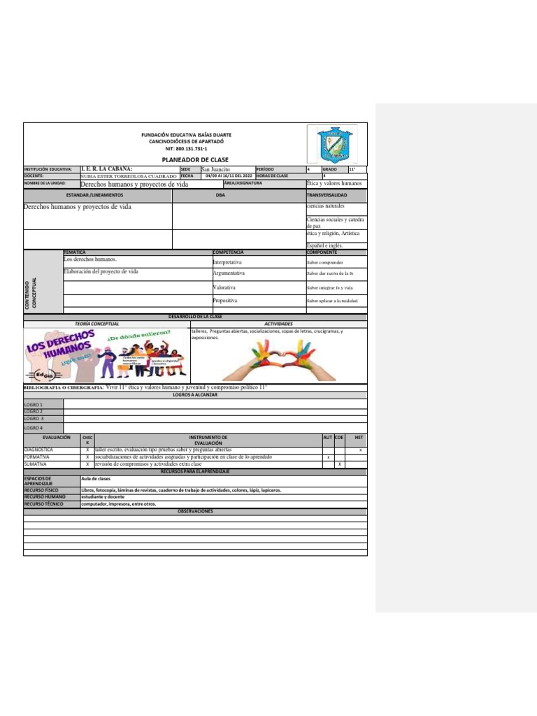 ética Y Valores Grado 11 Pdf Pdf Evaluación Derechos Humanos