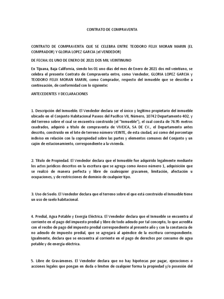 Contrato de Compraventa | PDF