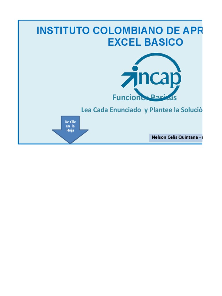 Taller Microsoft Excel Funciones Basicas Resuelto | PDF