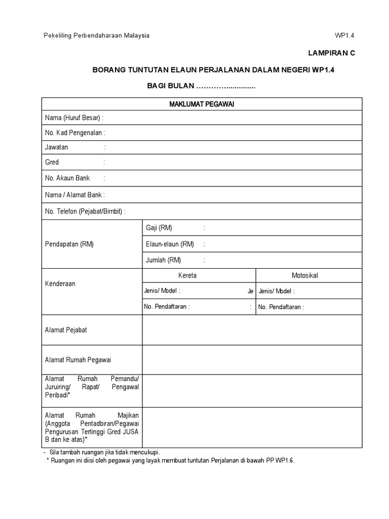 Borang TNT WP1.4 Tahun 2022 | PDF