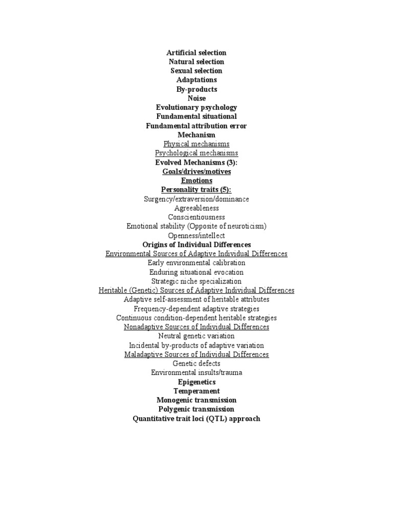 Evolutionary Personality Theory | PDF | Social Science | Science ...