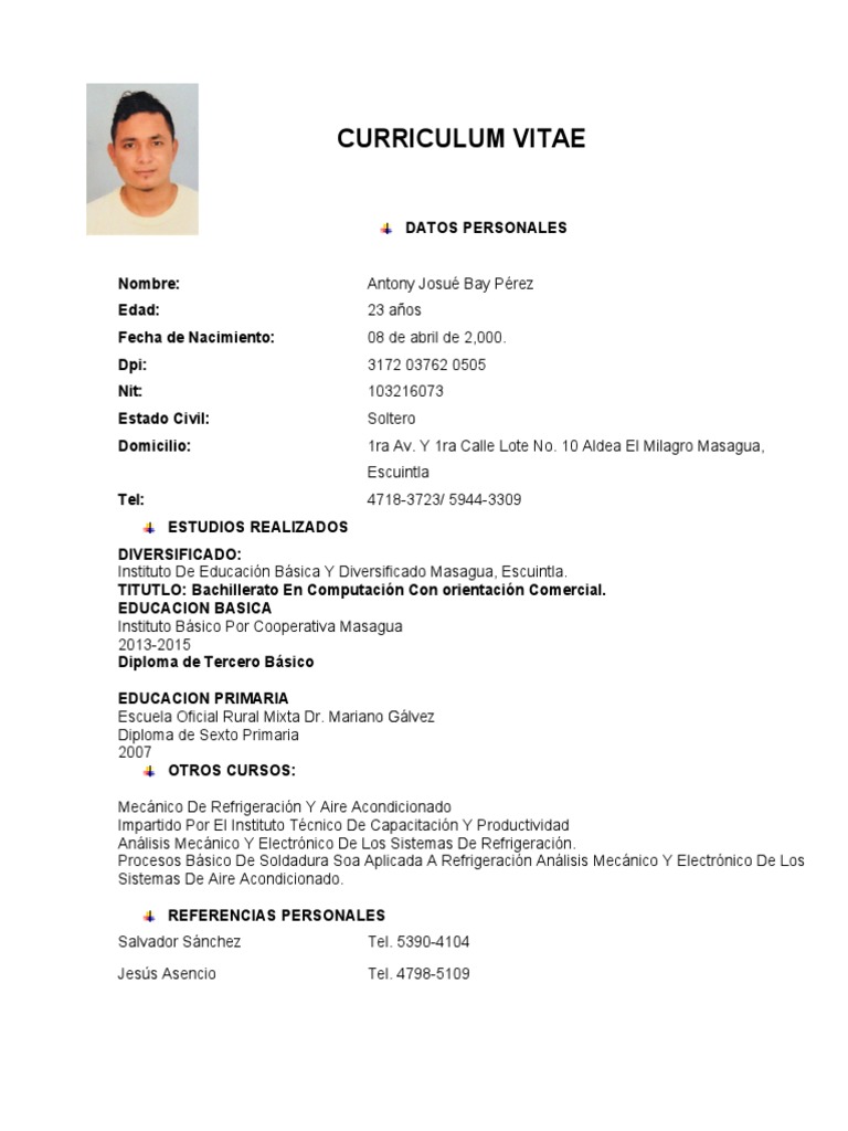 Curriculum de Antony | PDF