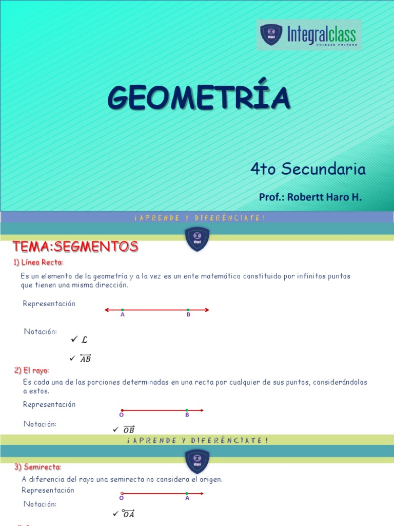 Tema 3 Geo 4to Integral Segmentos 2023 PDF | PDF