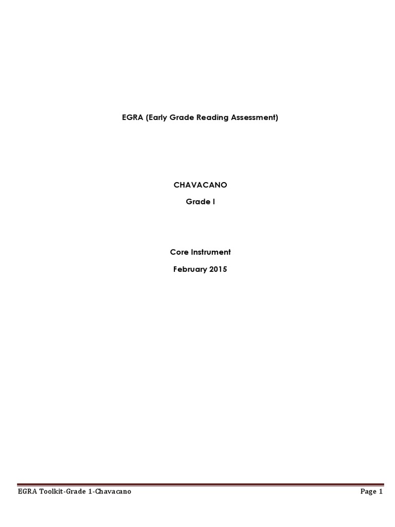 EGRA Toolkit for Grade 1 Chavacano | PDF