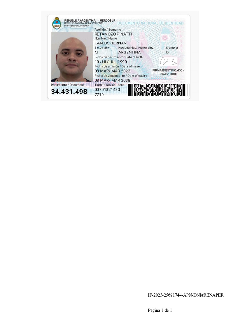 If 2023 25691744 Apn Dni#renaper PDF | PDF