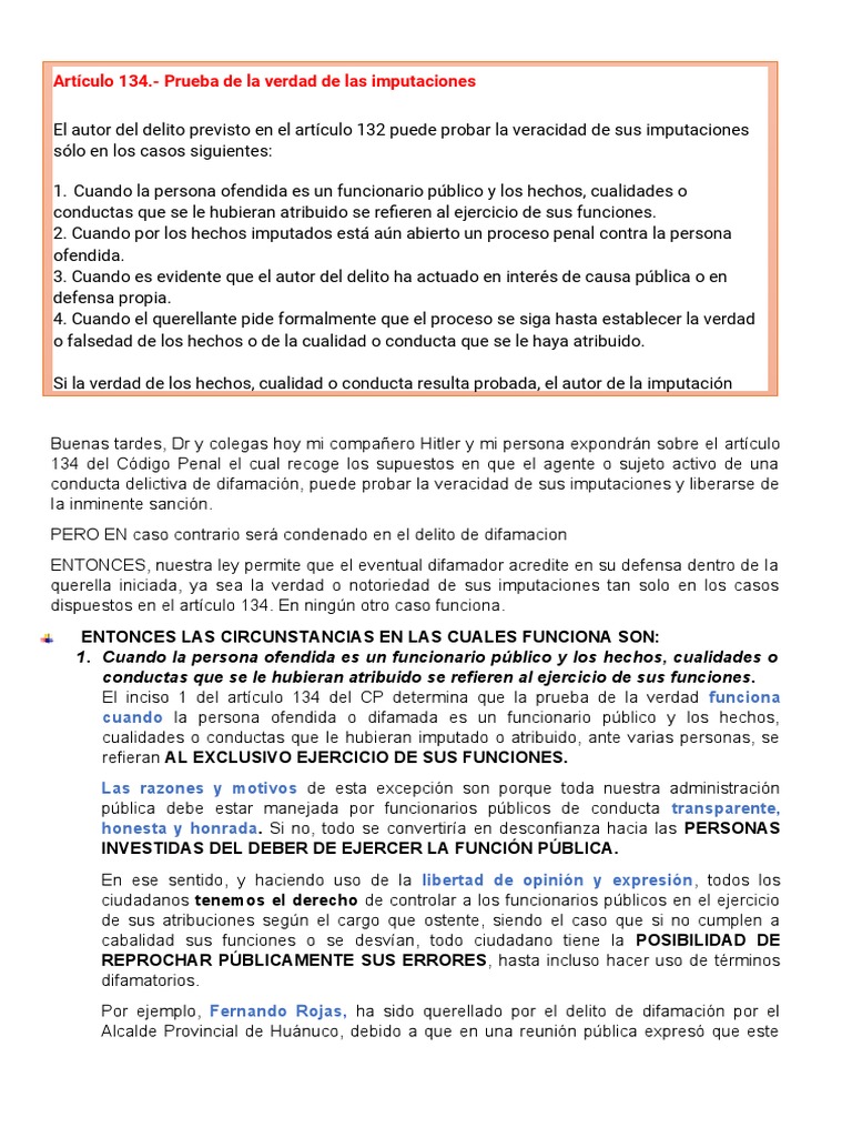 Artículo 134 | PDF | Derecho