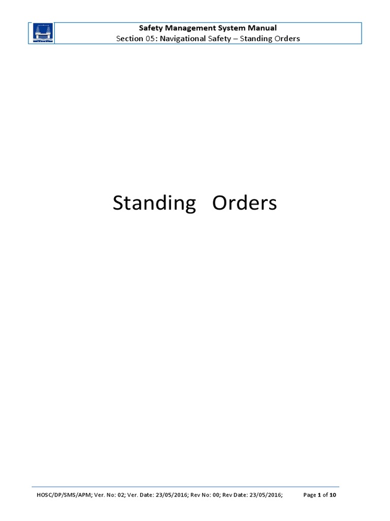 2 Standing Orders PDF | PDF | Navigation | Radar