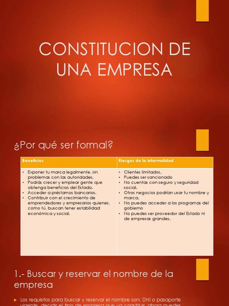 Pasos para constituir una empresa en el Perú | PDF