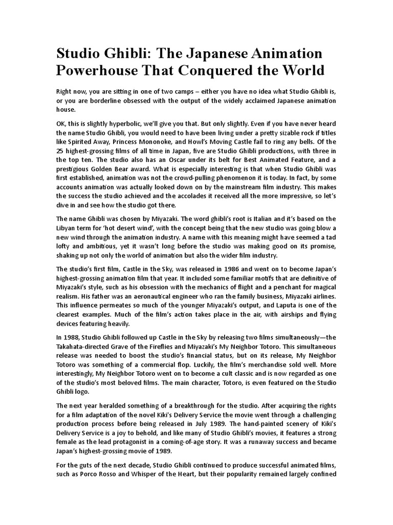 Ghibli | PDF