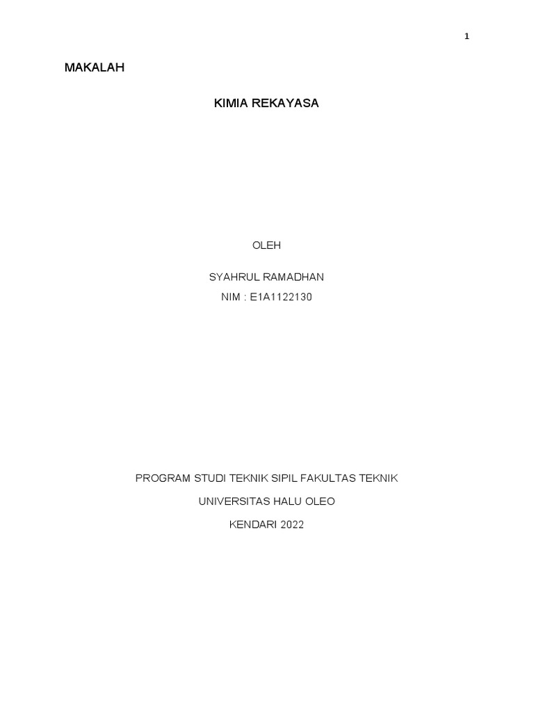 Makalah-Kimia Rekayasa | PDF