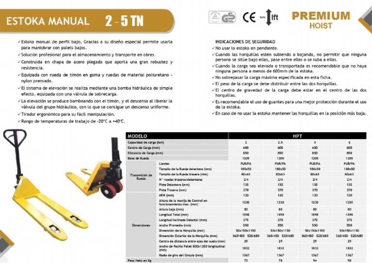 Ficha Tecnica Stoka 2T-5T | PDF