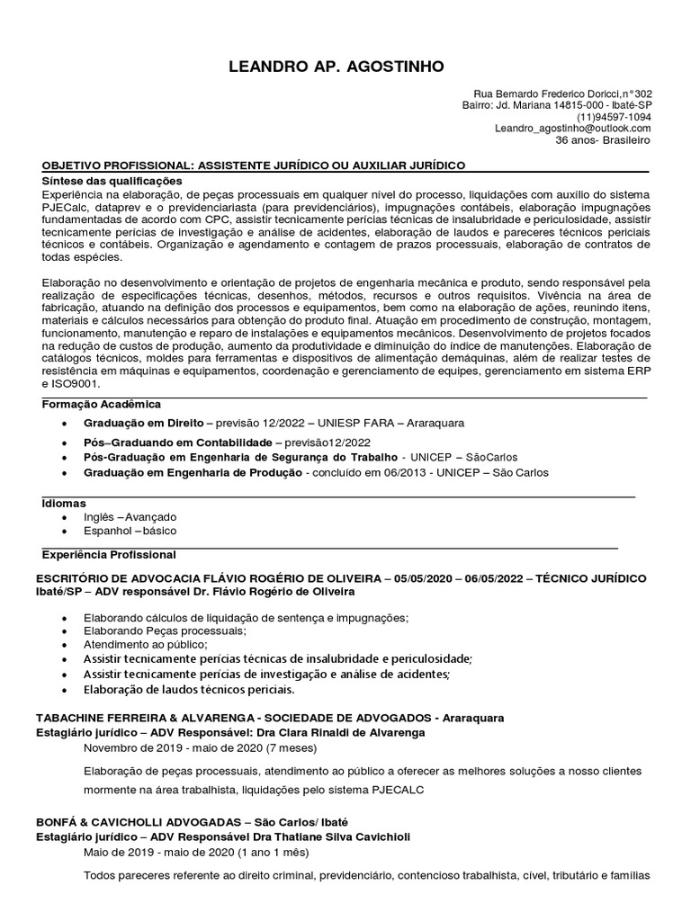 Curriculo Leandro PDF | PDF