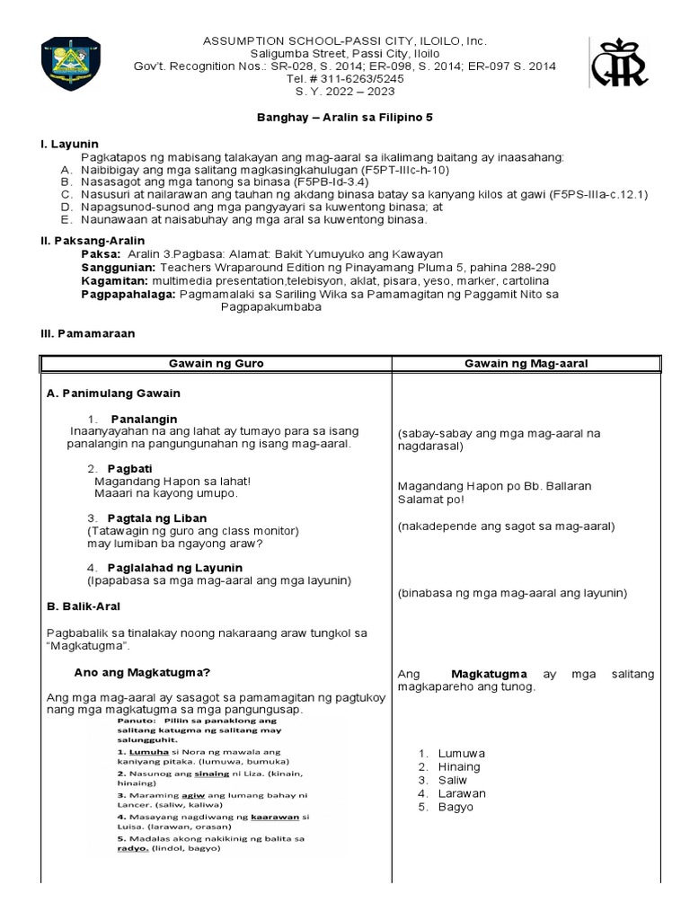 LP-Observation-FILIPINO 5 | PDF