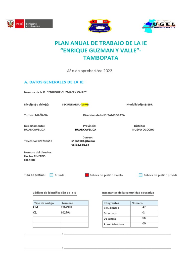 Plantilla PAT 2023 | PDF | Pedagogía | Evaluación