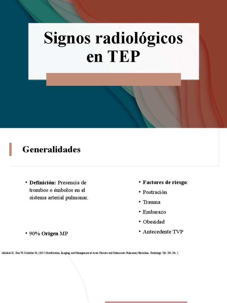 Signos Radiologicos de TEP | PDF