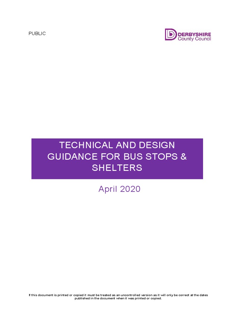 Technical and Design Guidance For Bus Stops and Shelters PDF | PDF ...